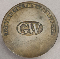 Button; Washington, Inaugural, Long Live the President GW, Brass, 1789 ...