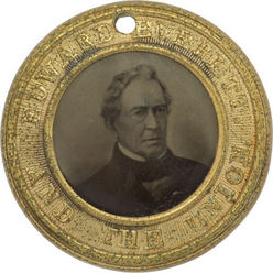 Political Campaign; Bell & Everett, Ferrotype, Brass Frame, 1860.