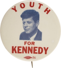 Political Campaign; Kennedy (John F), Pin, Youth for Kennedy, 1960, 2 inch.