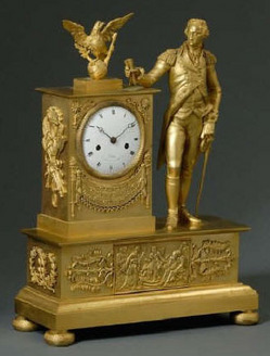 Mantel Clock; French, Neoclassical, 8-Day, Cast-Brass & Gilt, George ...