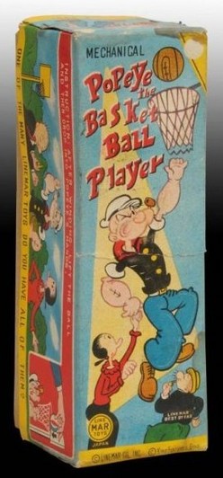 Wind Up Toy; Linemar, Popeye Basketball Player, Lithographed Tin ...