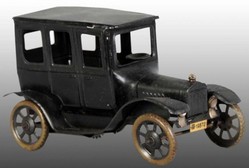 Toy Car; Bing, Model T Ford, Sedan, Driver, Wind-Up, 7 inch.