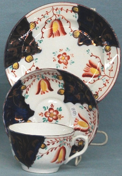 Gaudy Welsh; Tulip Pattern, Plates/Cups/Saucers, 12 Pieces.