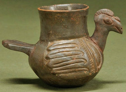 Pottery; Pre-Columbian, Maya, Turkey Effigy Vessel, 4 inch.