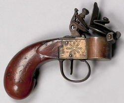 Powder Tester; Flintlock Pistol, Brass Frame, Continental.