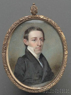 Malbone, Edward Greene(?); Watercolor on Ivory Painting, Miniature ...