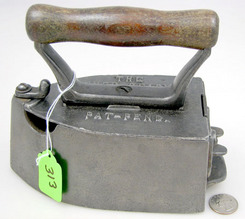 Iron-Charcoal; Ever Ready, Cast Iron, Rear Gate, Wood Handle.