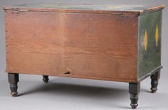 Furniture: Miniature; Blanket Chest, Stirewalt Group, Paint Decorated ...