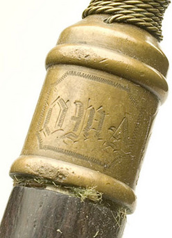 Cane; Cannon, Brass Handle, Rosewood Shaft, GAR, 3 ft.