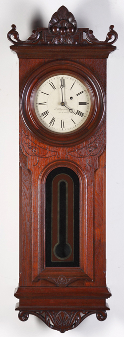 Wall Clock; Howard (E), Regulator No 42, 8-Day, Walnut, 44 inch.