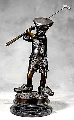 Bronze Sculpture; Davidson (Jim), First Green, Young Golfer, 29 inch.