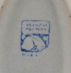 Dedham Pottery; Rabbit (Two Ear) Pattern, Olive Dish, Oval, 8 inch.