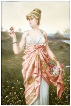 KPM Porcelain; Plaque, after Nathaniel Sichel, Classical Maiden, In ...