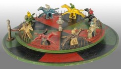 Game Wheel; Horse Race, Tabletop Roulette, Metal Horses, Painted Wood ...