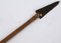 Bow; Modoc, Bentwood, Painted Geometric Designs, Arrow, 32 inch.