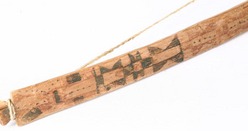 Bow; Modoc, Bentwood, Painted Geometric Designs, Arrow, 32 inch.