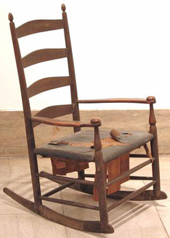 Furniture: Chair-Rocking; Shaker, Mount Lebanon, #6, 4 Slats, Arms ...
