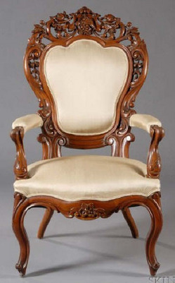 Furniture: Chair-Arm; Victorian, Rococo Revival, Roux (Alexander ...