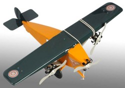 Toy Airplane; Katz, Tri-Motor Monoplane, Pressed Steel, Restored, 28 inch.