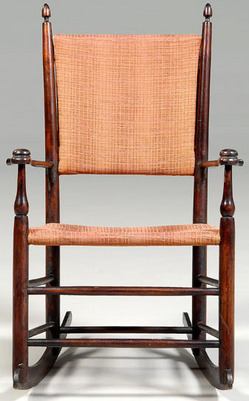 Furniture: Chair-Rocking; Shaker, Upholstered Back & Seat, Acorn ...
