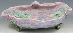Weller Pottery; Sabrinian, Bowl, Seashell, Purple & Green, 12 inch.