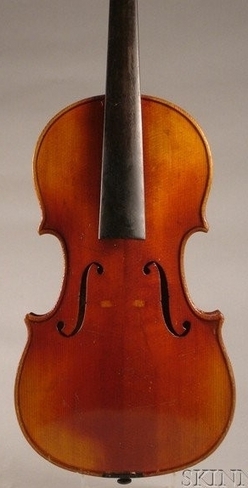 Strings; Violin, German, Labeled US Zone, 2-Piece Back.