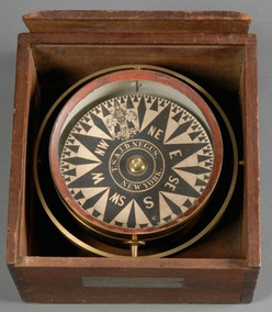 Compass; Negus (TS & JD), Marine, Gimbal Mount, Poplar Case, 10 inch.