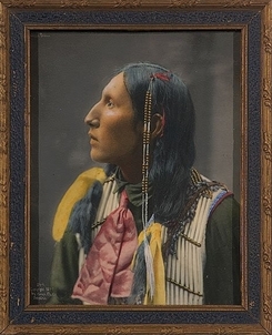 Platinum Photograph; Heyn (George), Oglala Sioux, tinted, 10 inch.