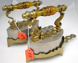 Iron-Box (2); Scotland, Double Point, Iron, Brass Supports, Amber ...