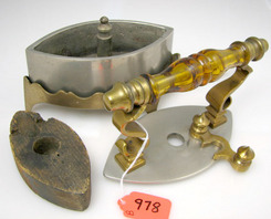 Iron-Box (2); Scotland, Double Point, Iron, Brass Supports, Amber ...