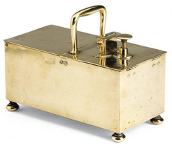 Brass; Honor Box, English, Tobacco, Ball Feet, 10 inch.