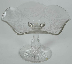 Cut Glass; Pitkin & Brooks, Compote, Intaglio, 7 inch.