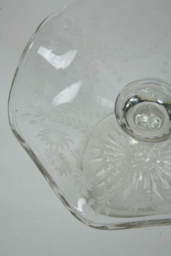 Cut Glass; Pitkin & Brooks, Compote, Intaglio, 7 inch.