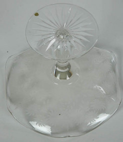 Cut Glass; Pitkin & Brooks, Compote, Intaglio, 7 inch.