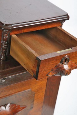 Furniture: Dresser; Victorian, Cottage Style, Walnut, Mirror, Hanky ...