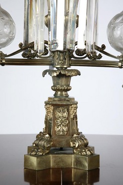 Argand Lamp (3); Messenger & Sons?, Regency, Brass & Gilt Bronze, Cut ...