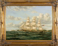 Sanders, Robert; Oil on Canvas Marine Painting, signed, Portrait of 3 ...