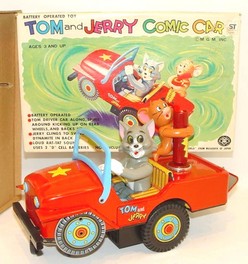 A Tom and Jerry Comic Car tin and plastic battery operated toy car in ...