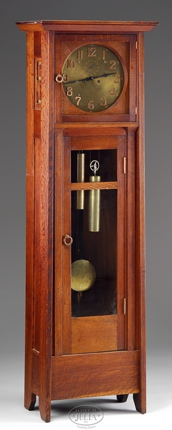 Tall Case Clock; New York, Arts & Crafts, Stickley (Gustav), Oak ...