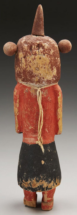 Doll; Hopi, Katsina, Koyemsi, Mud Head Clown, Polychrome Paint, 9 inch.