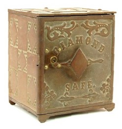 Safe Bank; Diamond Safe, Cast Iron, Key Lock, 7 inch.