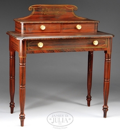 Furniture: Table-Dressing; Federal, Grain-Decorated, 2 Drawer Glove Box ...