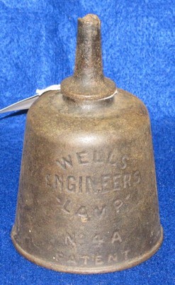 Fluid Lamp; Wells Engineers Lamp, Cast Iron, 4 inch.