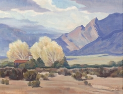 Hamlin, Edith Anne; Oil on Board Landscape Painting, signed 1941, Sun ...