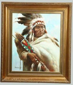 Denton, Troy; Oil on Canvas Painting, signed, Portrait of an American ...