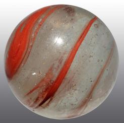 Marble; Leighton, Oxblood, Transitional, Red Swirl on Clear.