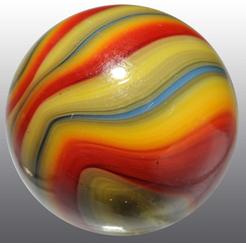 Marble; Akro Agate, Corkscrew, Tight Lines, Multicolors.