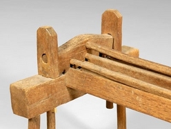 Farm; Flax Breaker, Oak, Peg Leg Base, 51 inch.