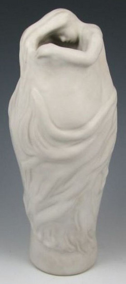 Van Briggle Pottery; Vase, Lorelei, Figure of Woman, White Matte Glaze ...