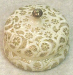 Art Glass; Findlay Onyx, Butter Dish & Cover, Floral, 6 inch.